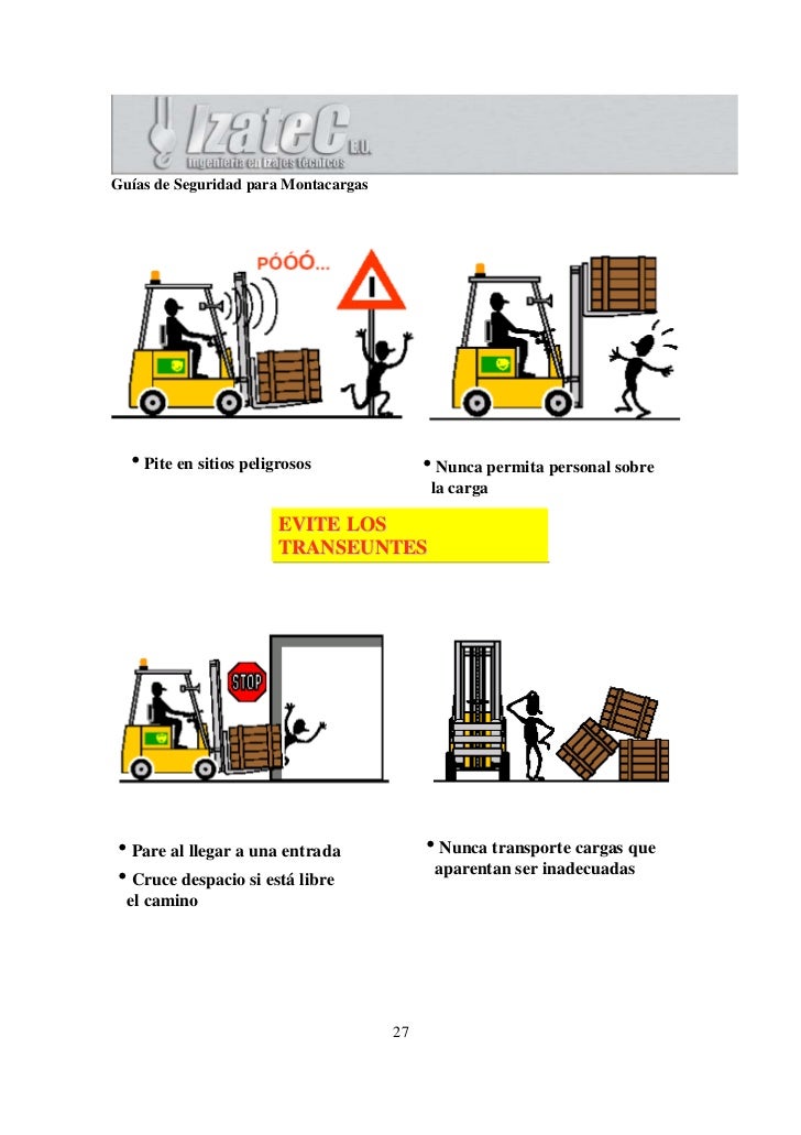 Operacion segura de montacargas