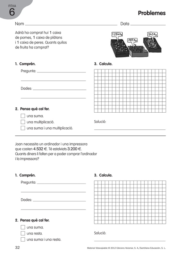 Operacions i problemes 3r i 4t voramar | PDF