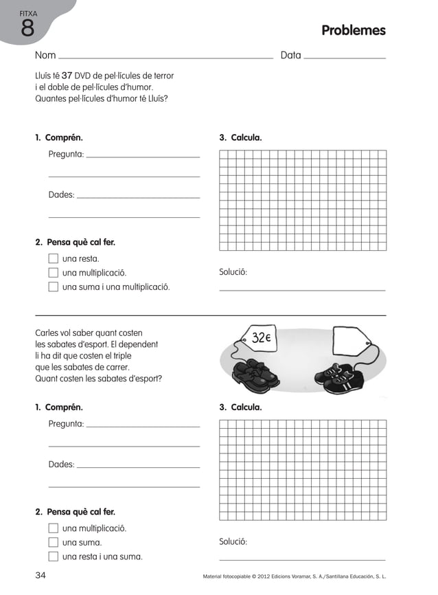 Operacions i problemes 3r i 4t voramar | PDF
