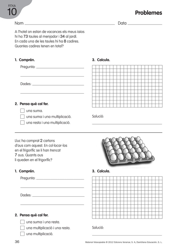 Operacions i problemes 3r i 4t voramar | PDF