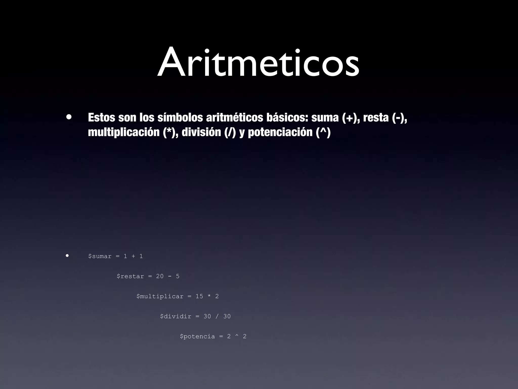 Operadores aritmeticos erick | PPT