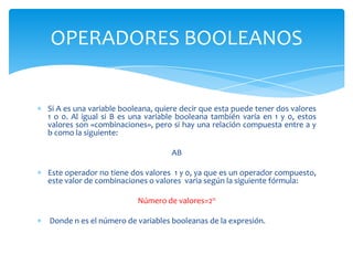 Operadores booleanos | PPTX