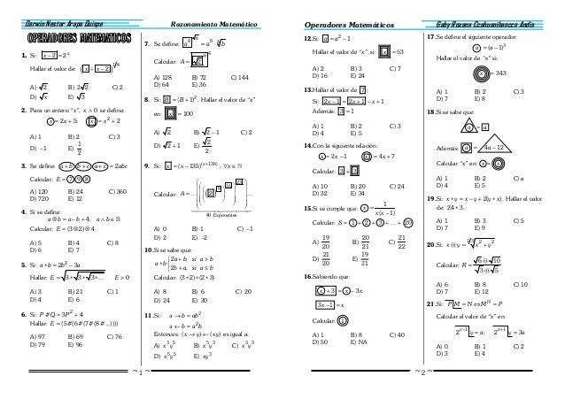 Operadores matematicos