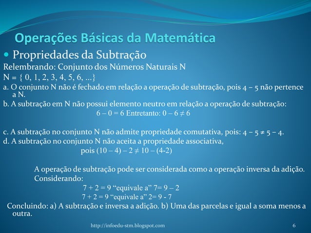 Apresentação das quatro operações básicas da matematica | PPTX