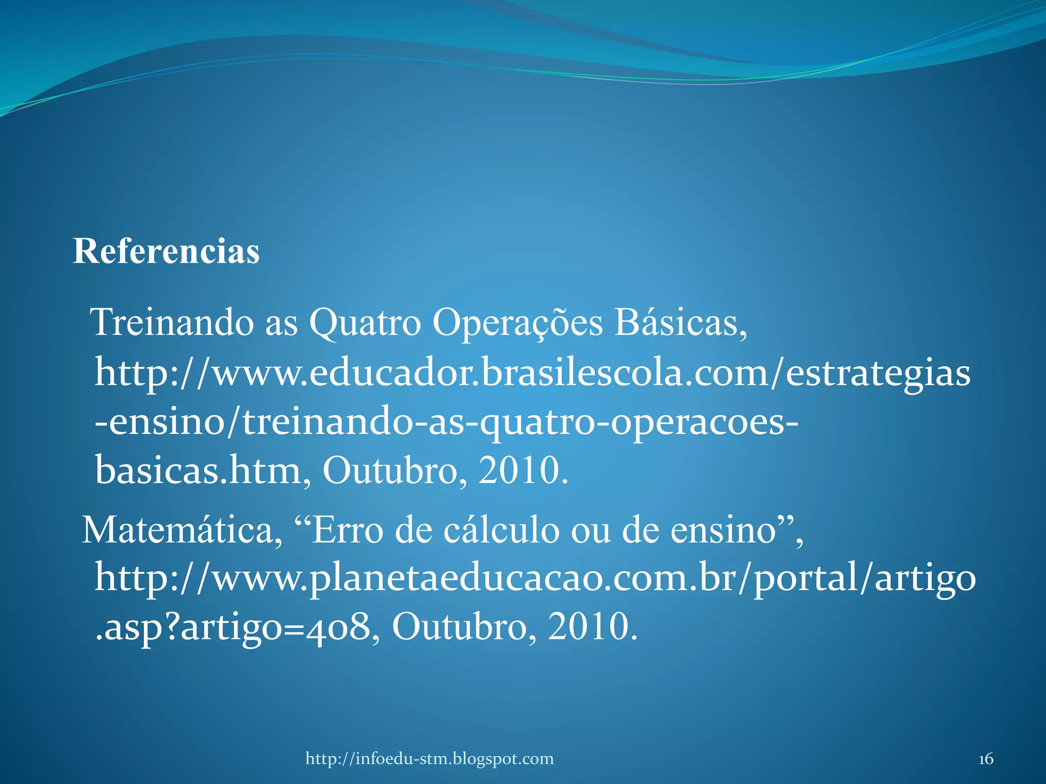 Operações básicas da matemática | PPTX