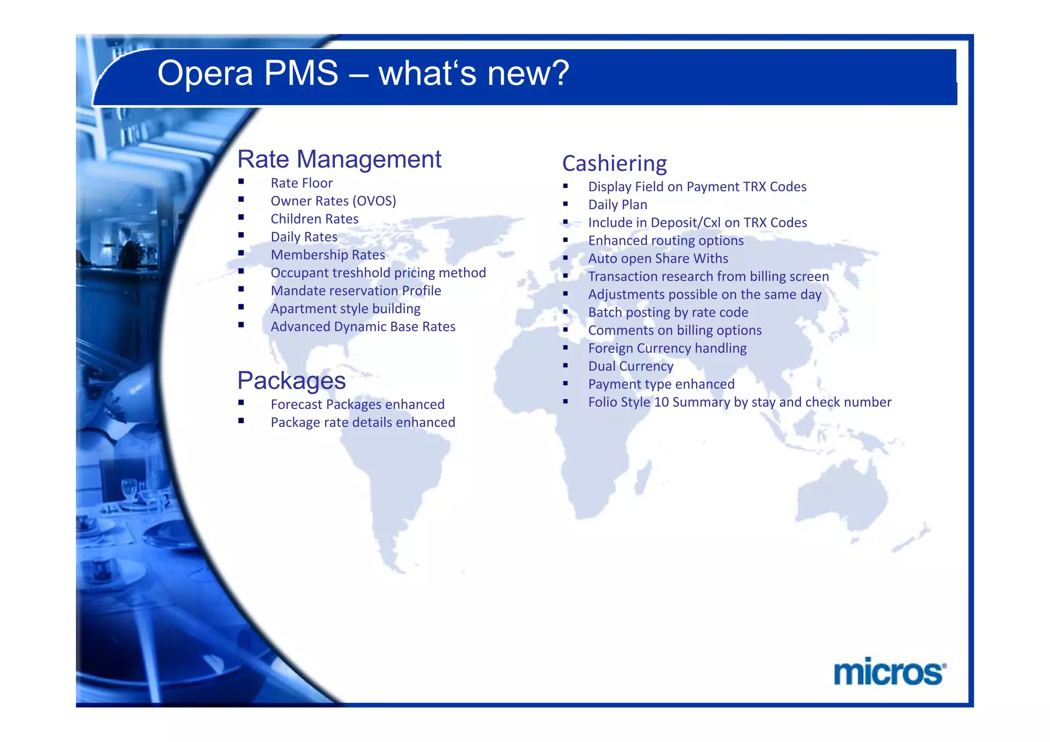 Opera Hotel V5 New Features Pms | PDF