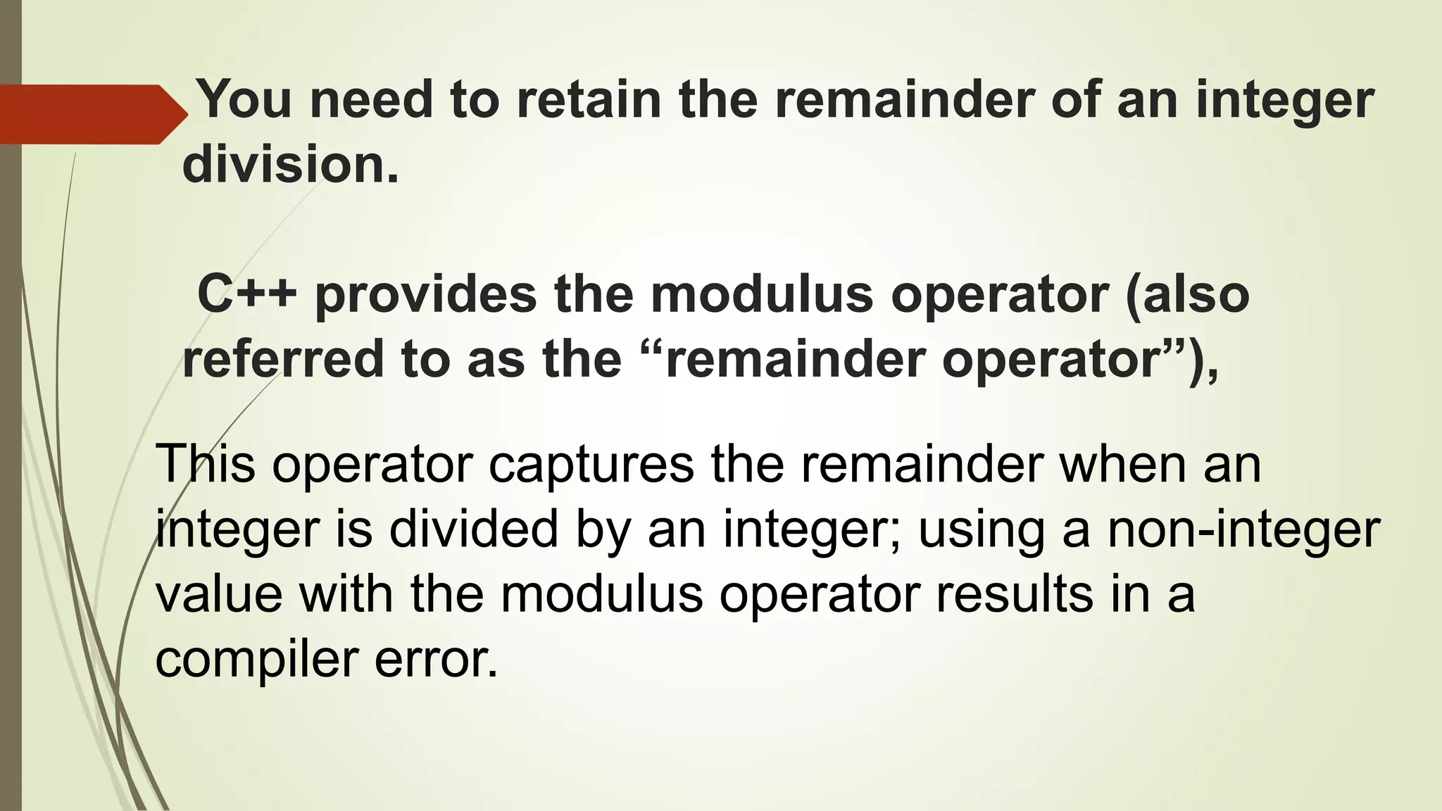 Operands (Modulo) | PPTX | Computing | Technology & Computing