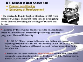 Operant conditioning - skinner | PPTX