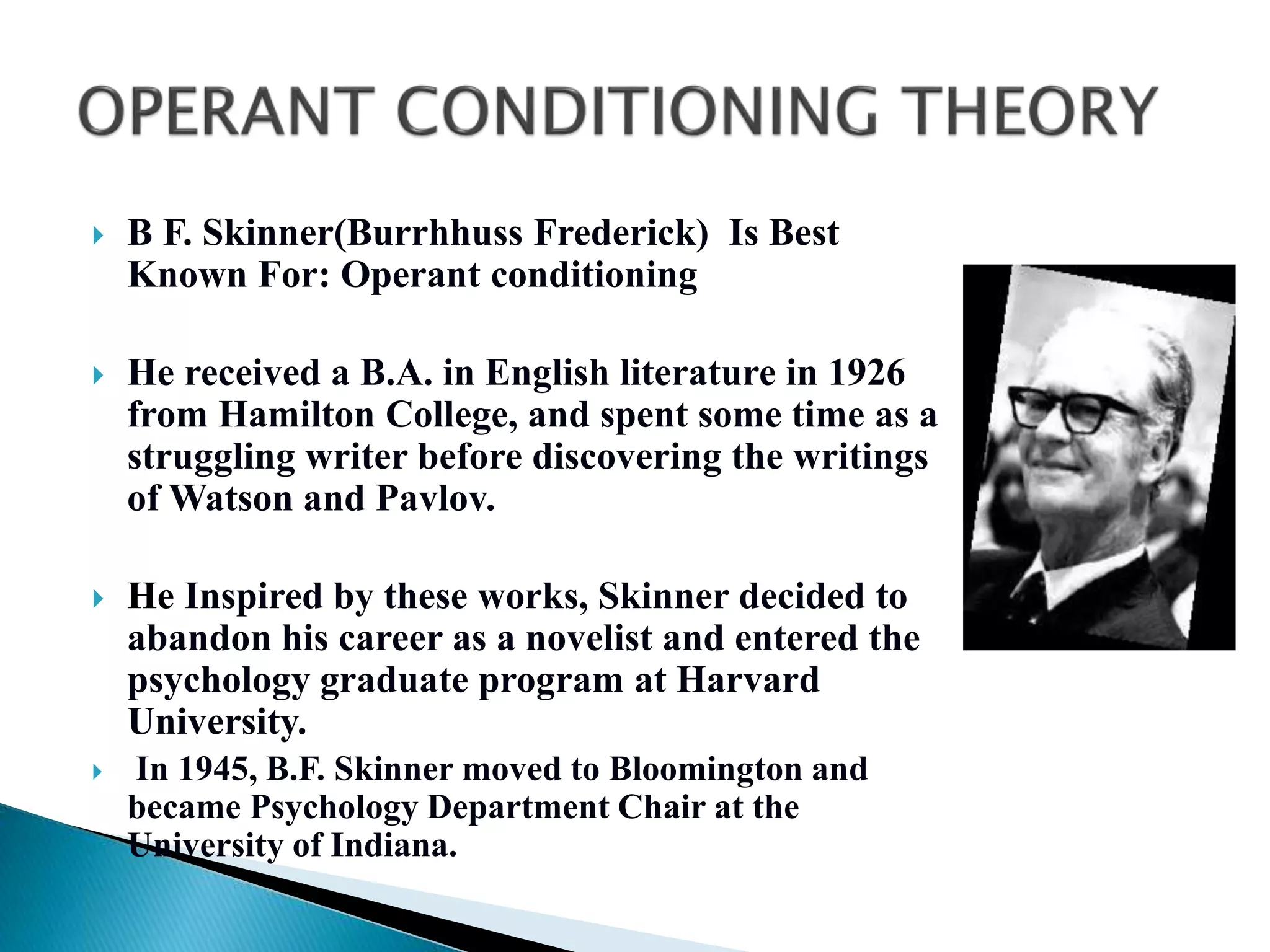 Operant conditioning theory | PPTX