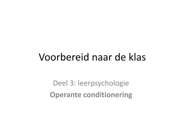 Operante conditionering | PPTX