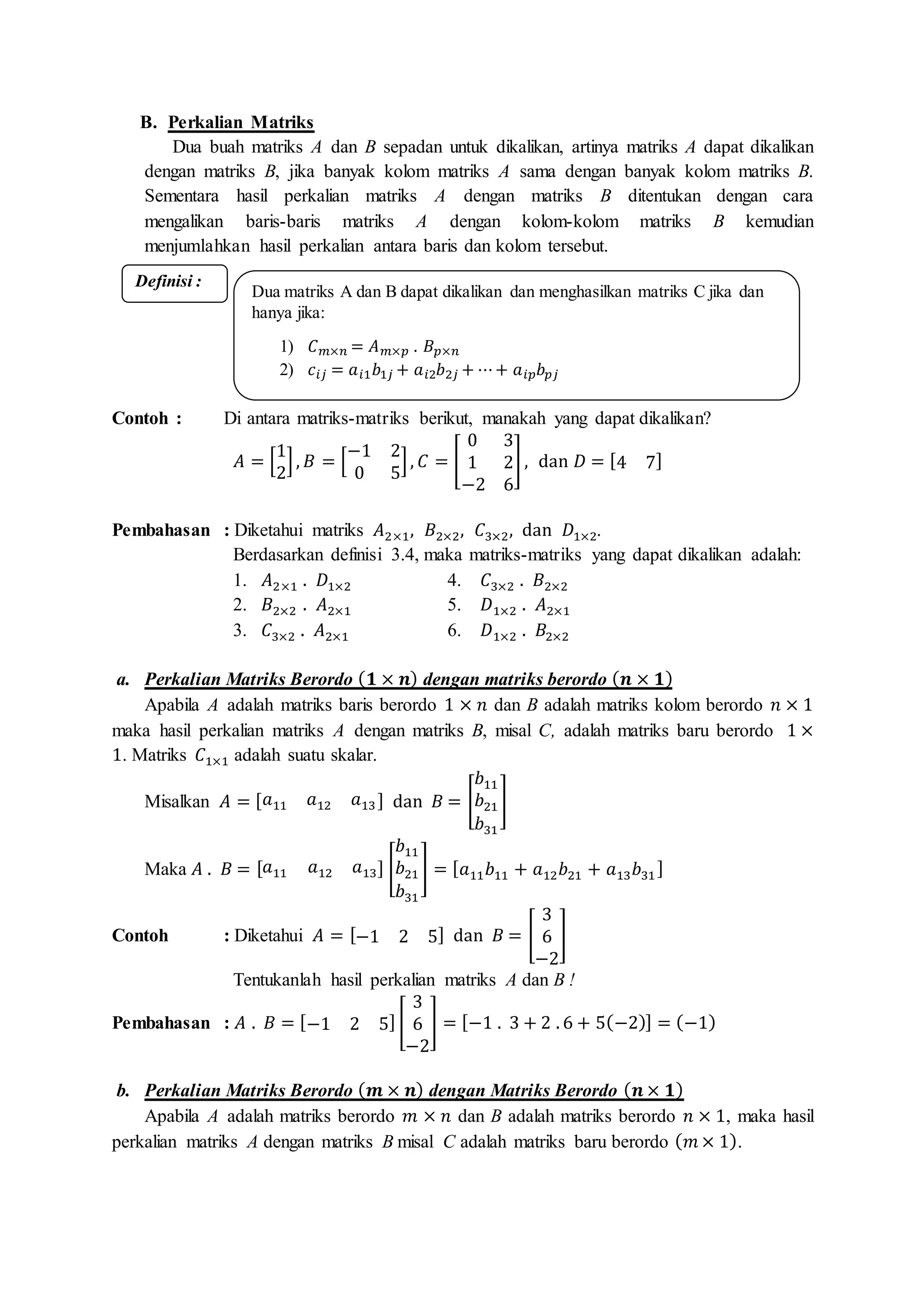 Operasi matriks | PDF