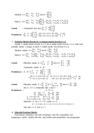 Operasi matriks | DOCX