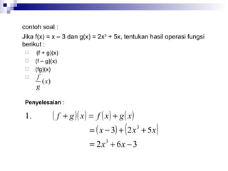 Operasi aljabar pada fungsi | PPT