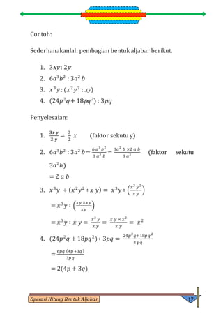 Operasi aljabar smp | DOCX