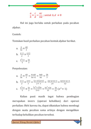 Operasi aljabar smp | DOCX
