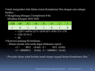 Operasi arithmatika dan logika | PPT
