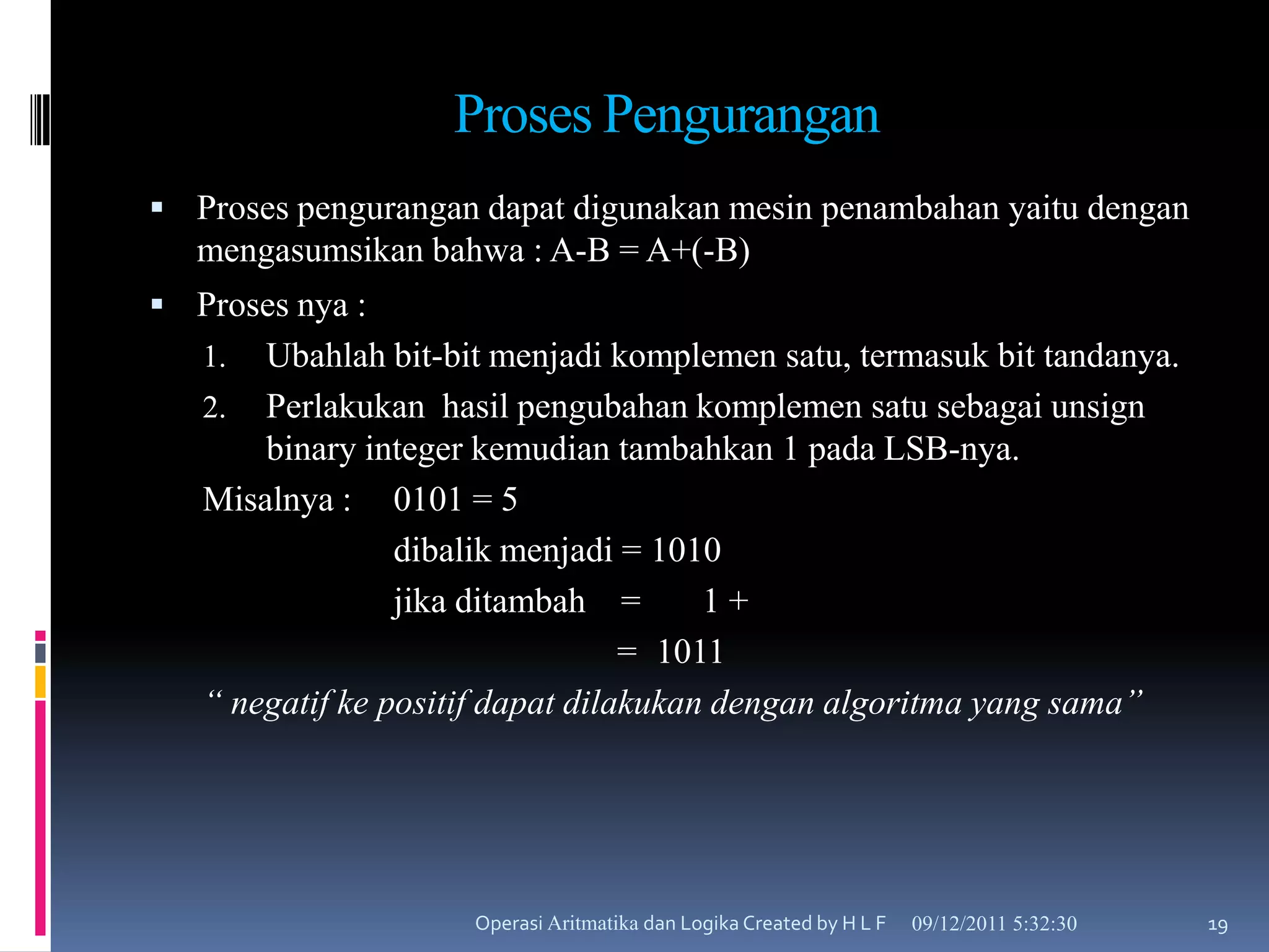 Operasi arithmatika dan logika | PPTX
