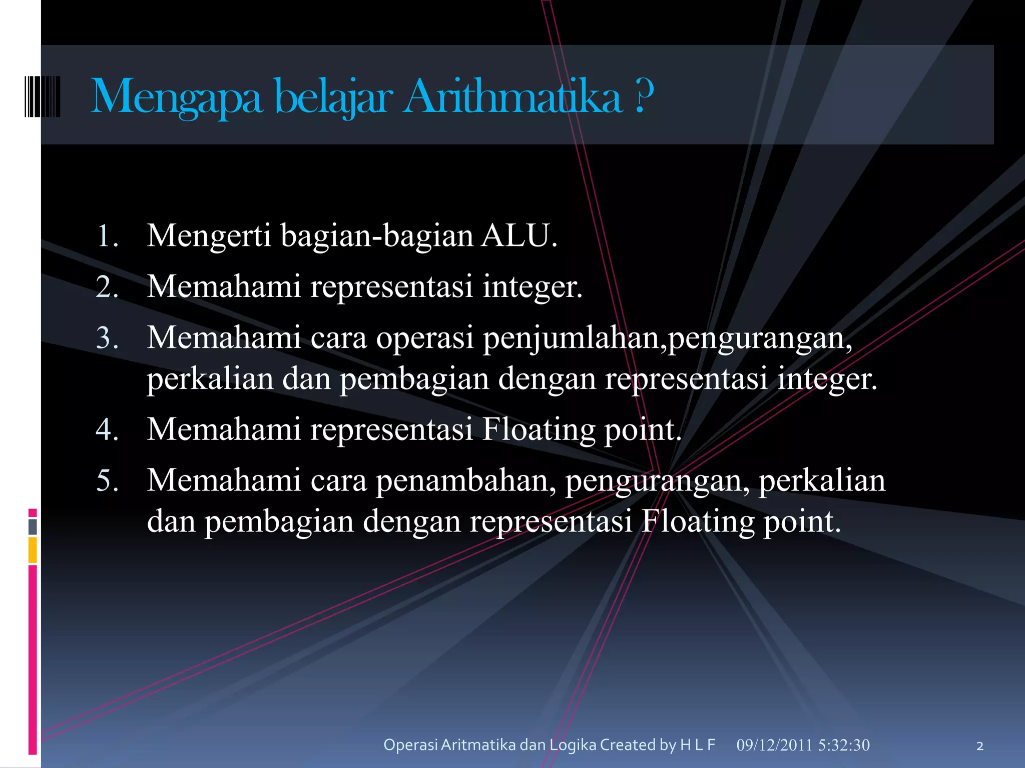 Operasi arithmatika dan logika | PPTX