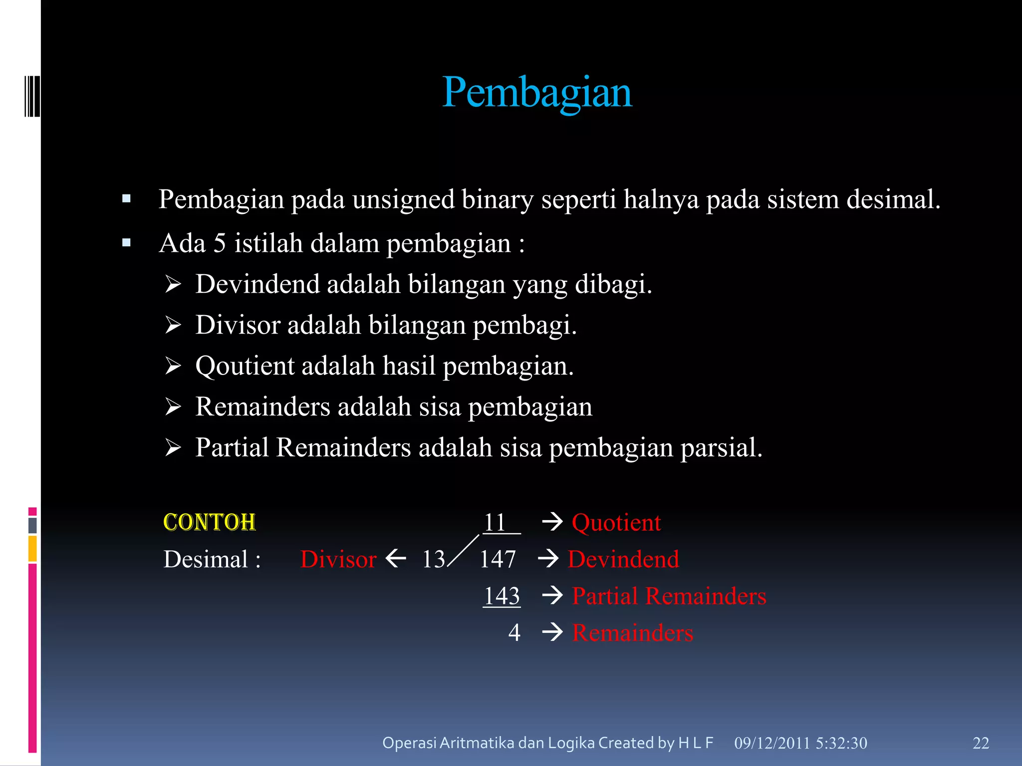 Operasi arithmatika dan logika | PPTX