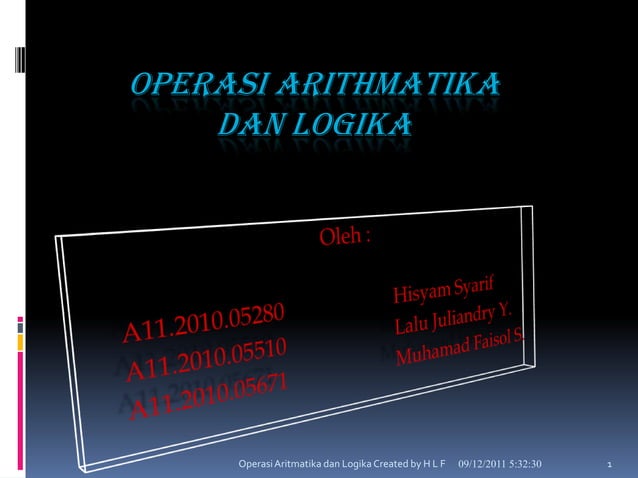 Operasi arithmatika dan logika | PPTX