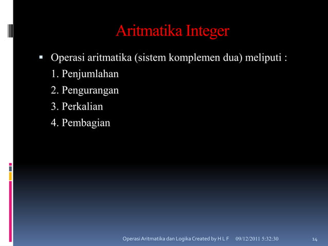 Operasi arithmatika dan logika | PPTX