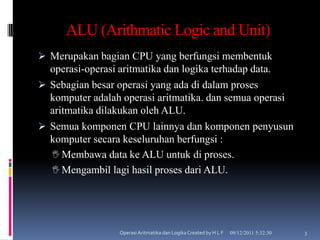 Operasi arithmatika dan logika | PPTX