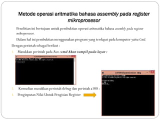 Operasi aritmatika register mikroprosesor | PDF