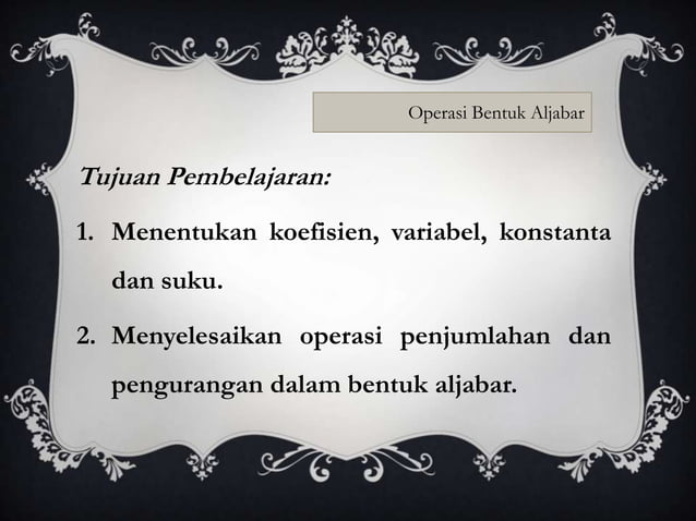Operasi bentuk aljabar | PPT