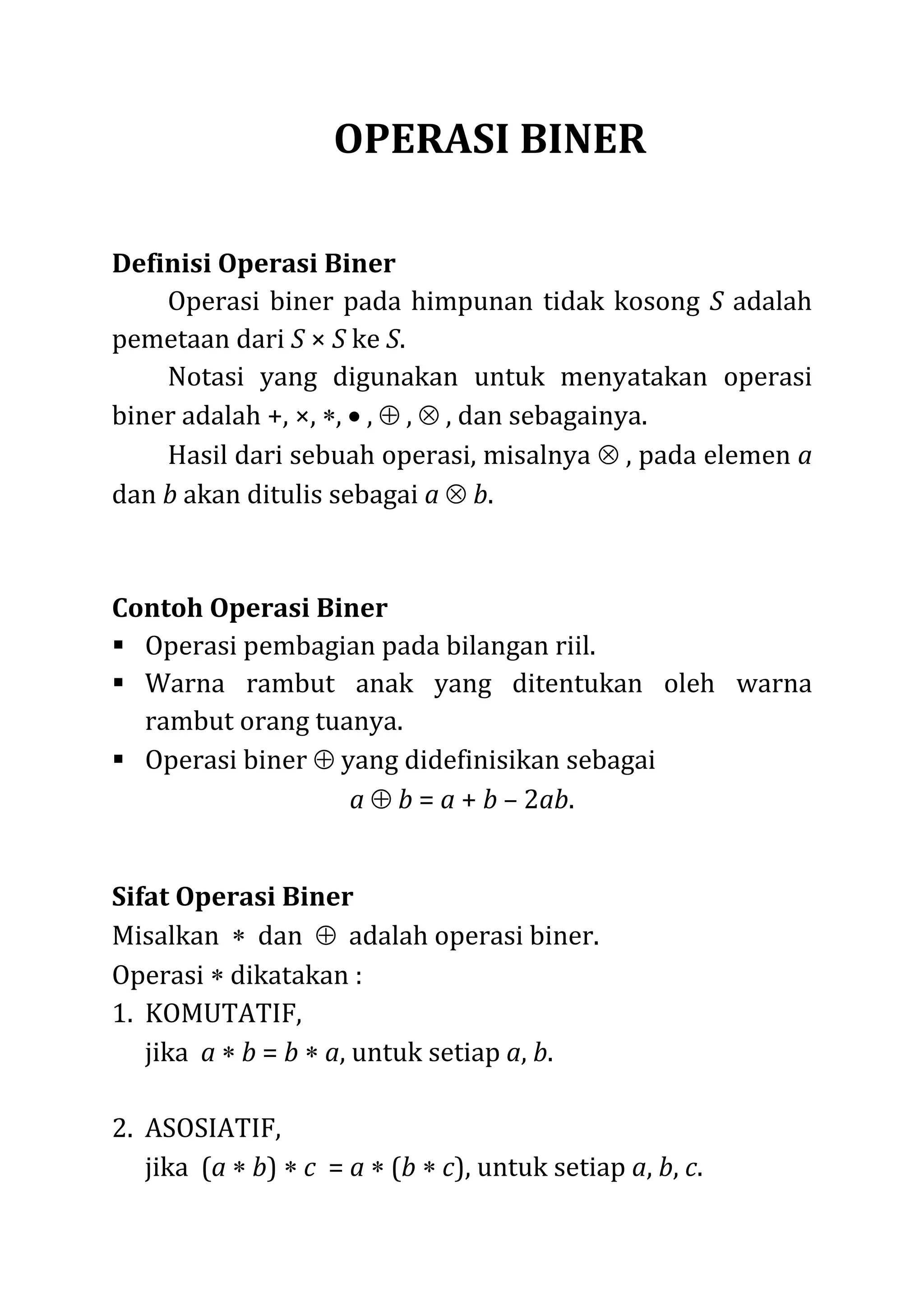 Operasi biner | PDF