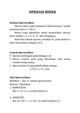 Operasi biner | PDF