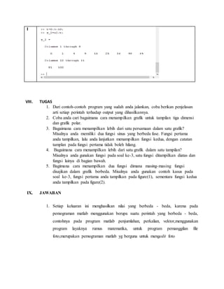 Operasi dasar matlab job 1 | DOCX