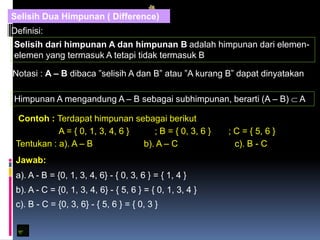 Operasi Himpunan (penjumlahan, pengurangan).ppt