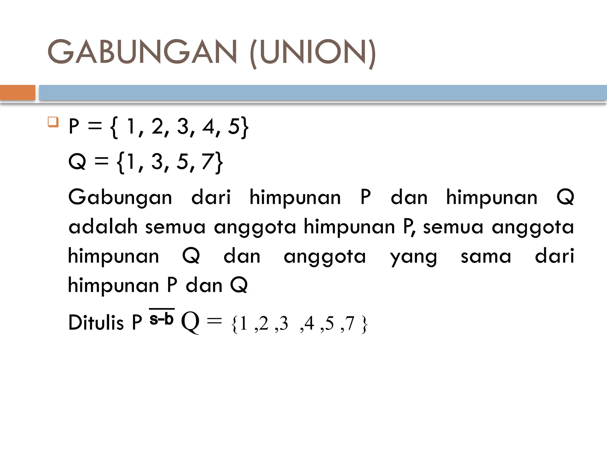 Operasi himpunan kelas 7 sekolah menengah pertama | PPTX