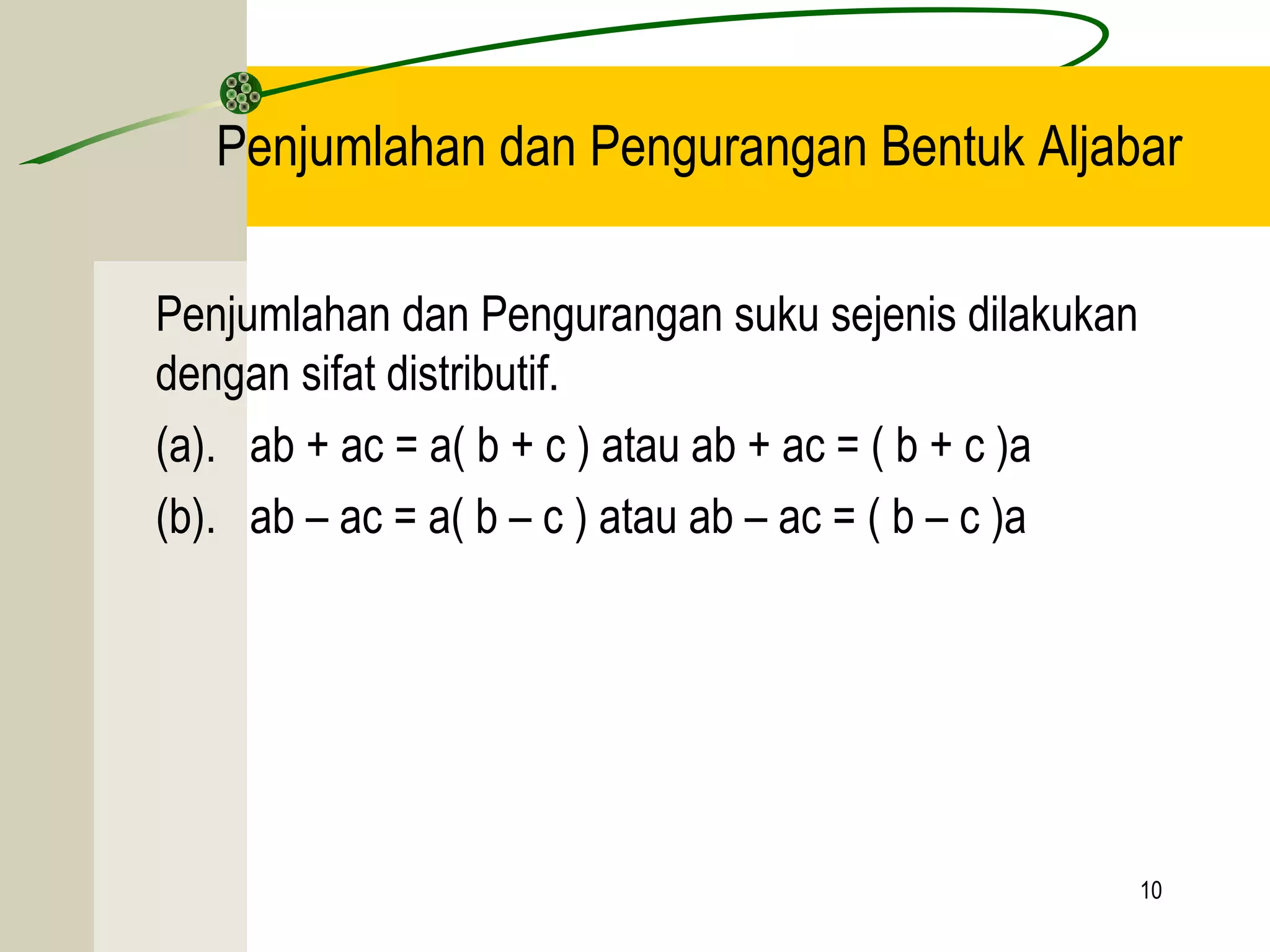 Operasi hitung bentuk aljabar. | PPT