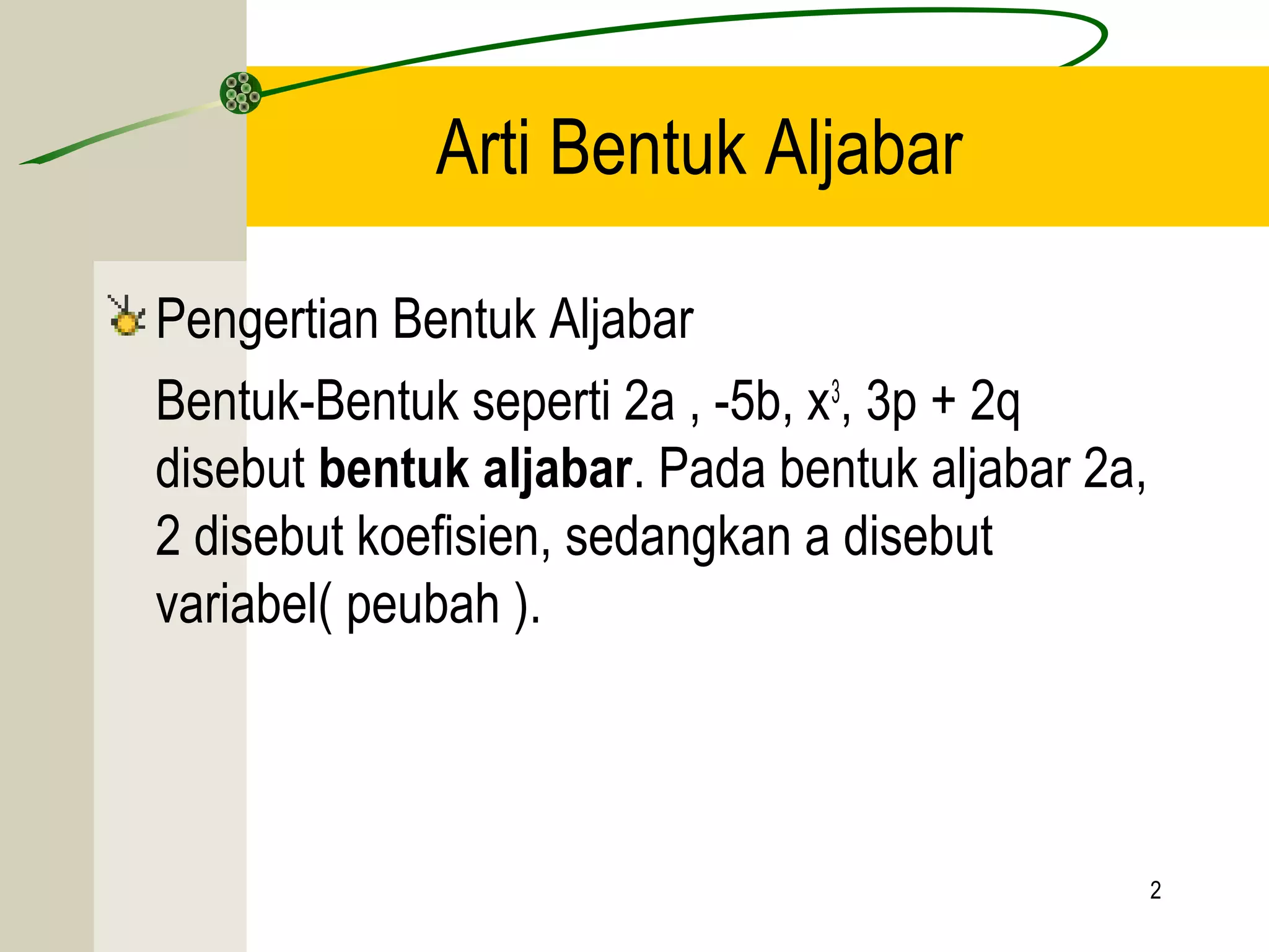 Operasi hitung bentuk aljabar. | PPT