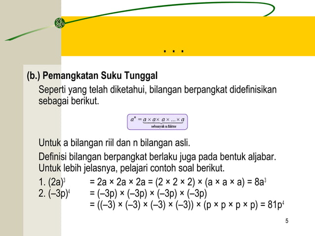 Operasi hitung bentuk aljabar. | PPT