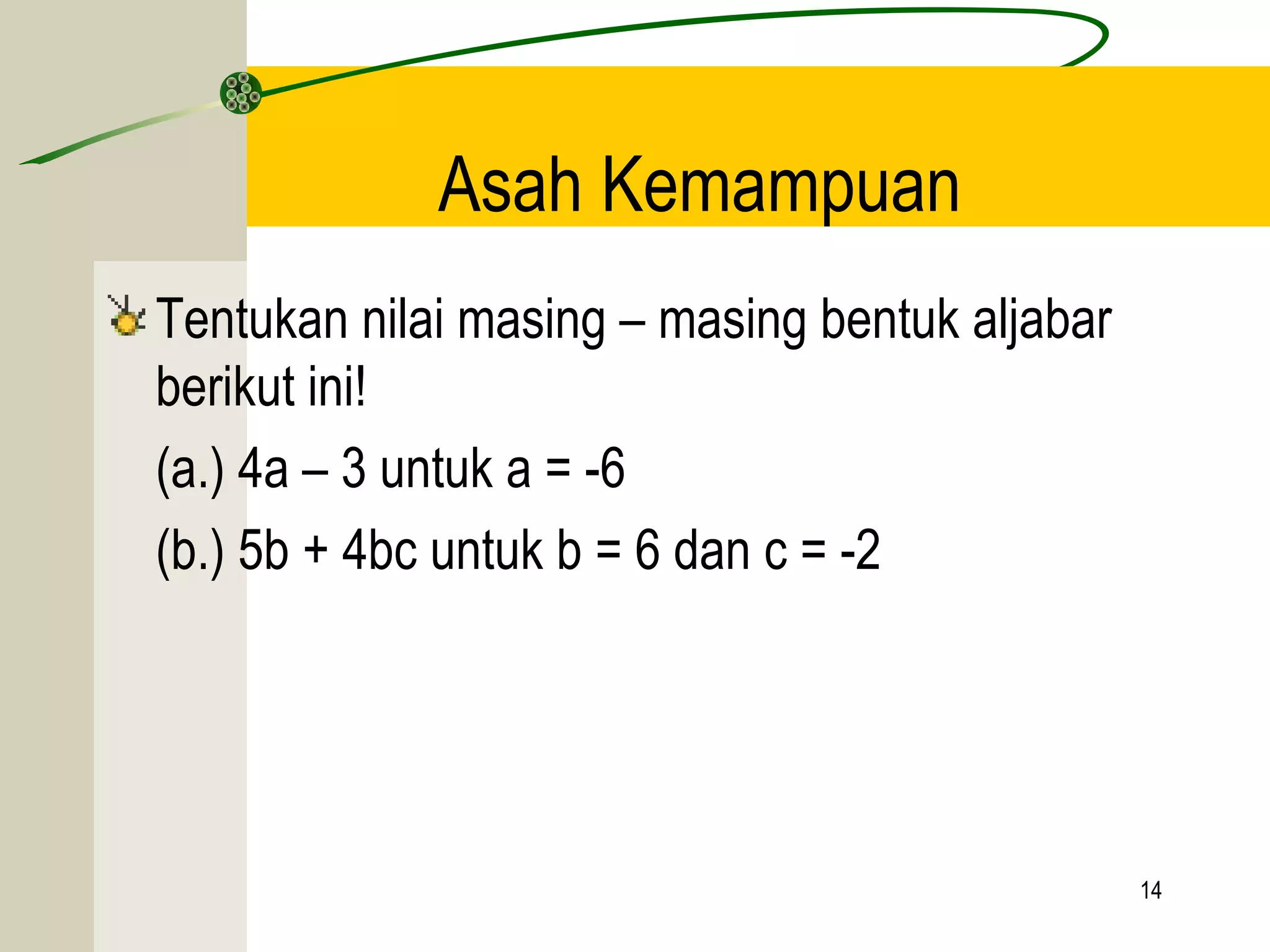 Operasi hitung bentuk aljabar | PPT