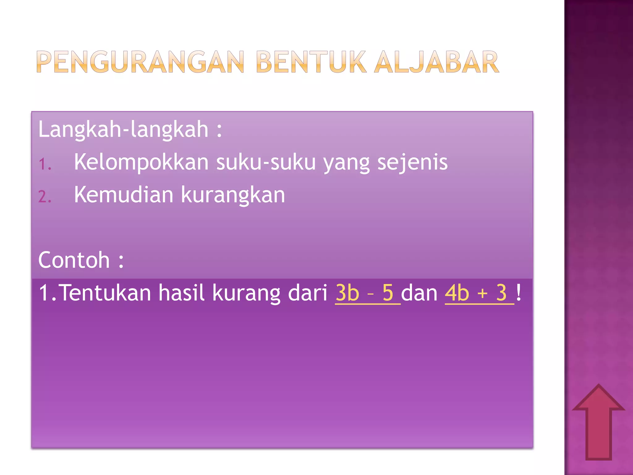 Operasi hitung bentuk aljabar | PPT