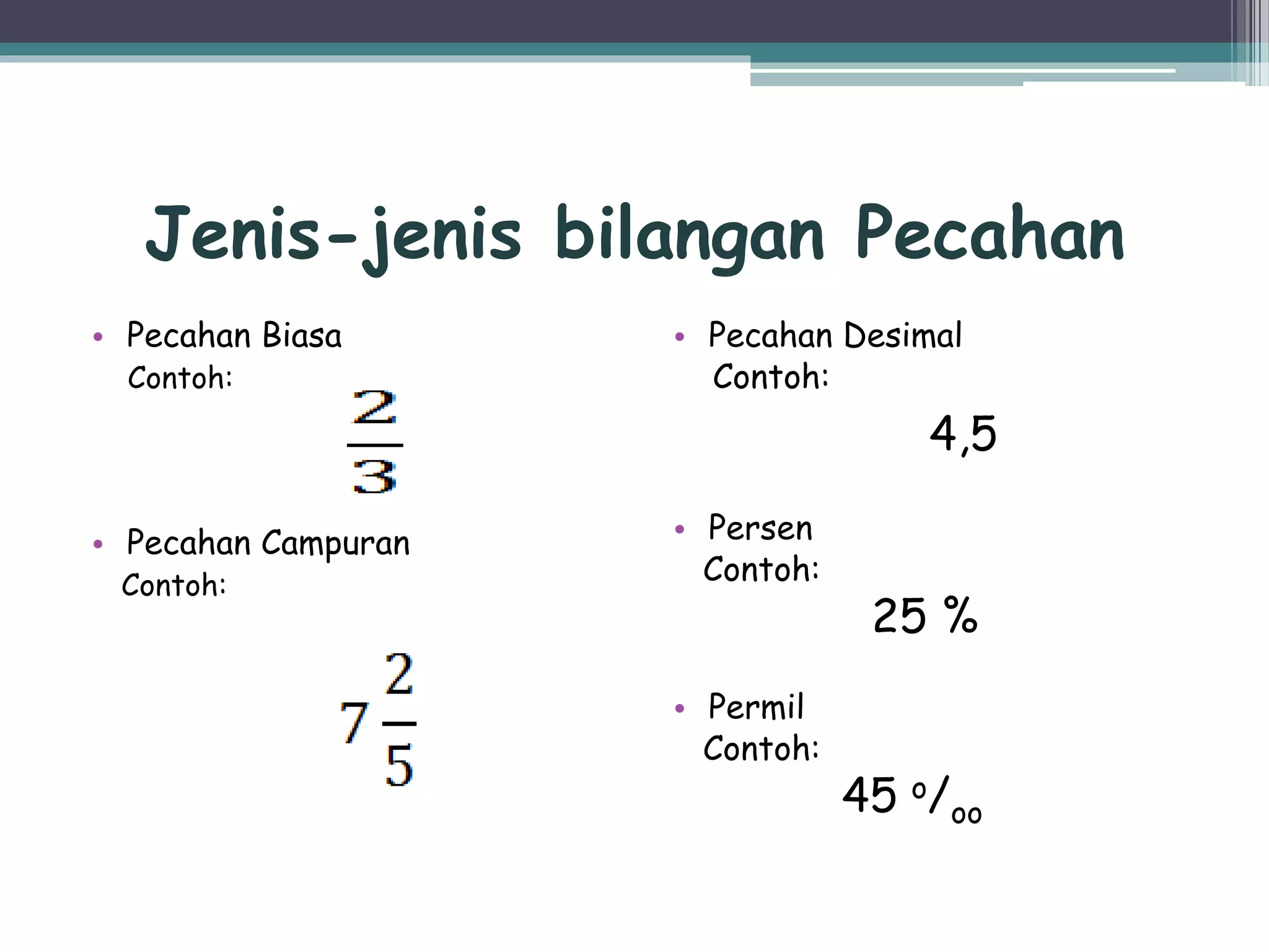 Operasi hitung bilangan pecahan | PPTX