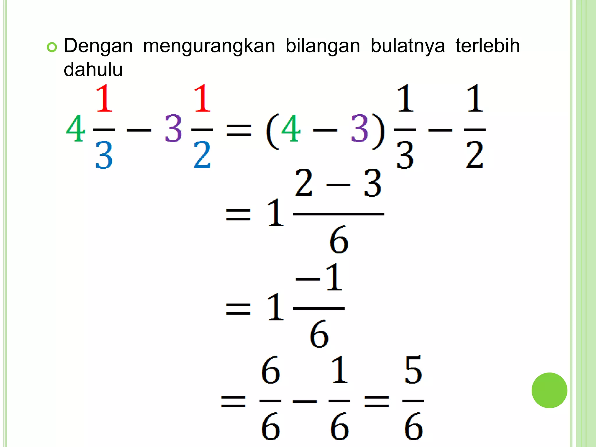 Operasi hitung bilangan pecahan Matematika kelas 7 | PPTX