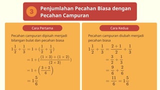 Operasi Hitung Bilangan Pecahan Presentasi Merah Kuning Krem Gaya ...