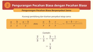 Operasi Hitung Bilangan Pecahan Presentasi Merah Kuning Krem Gaya ...