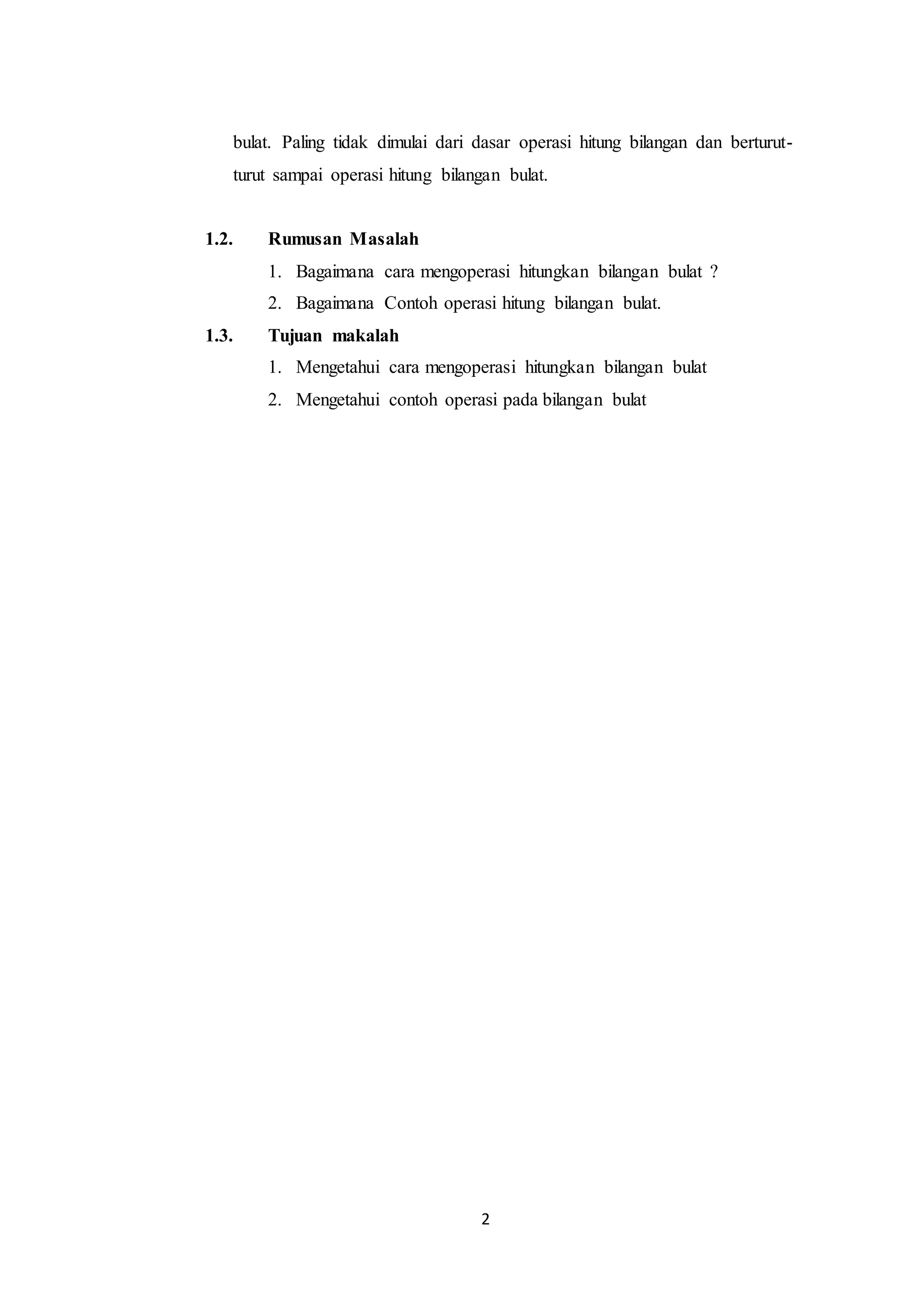 Operasi hitung pada bilangan bulat | DOCX