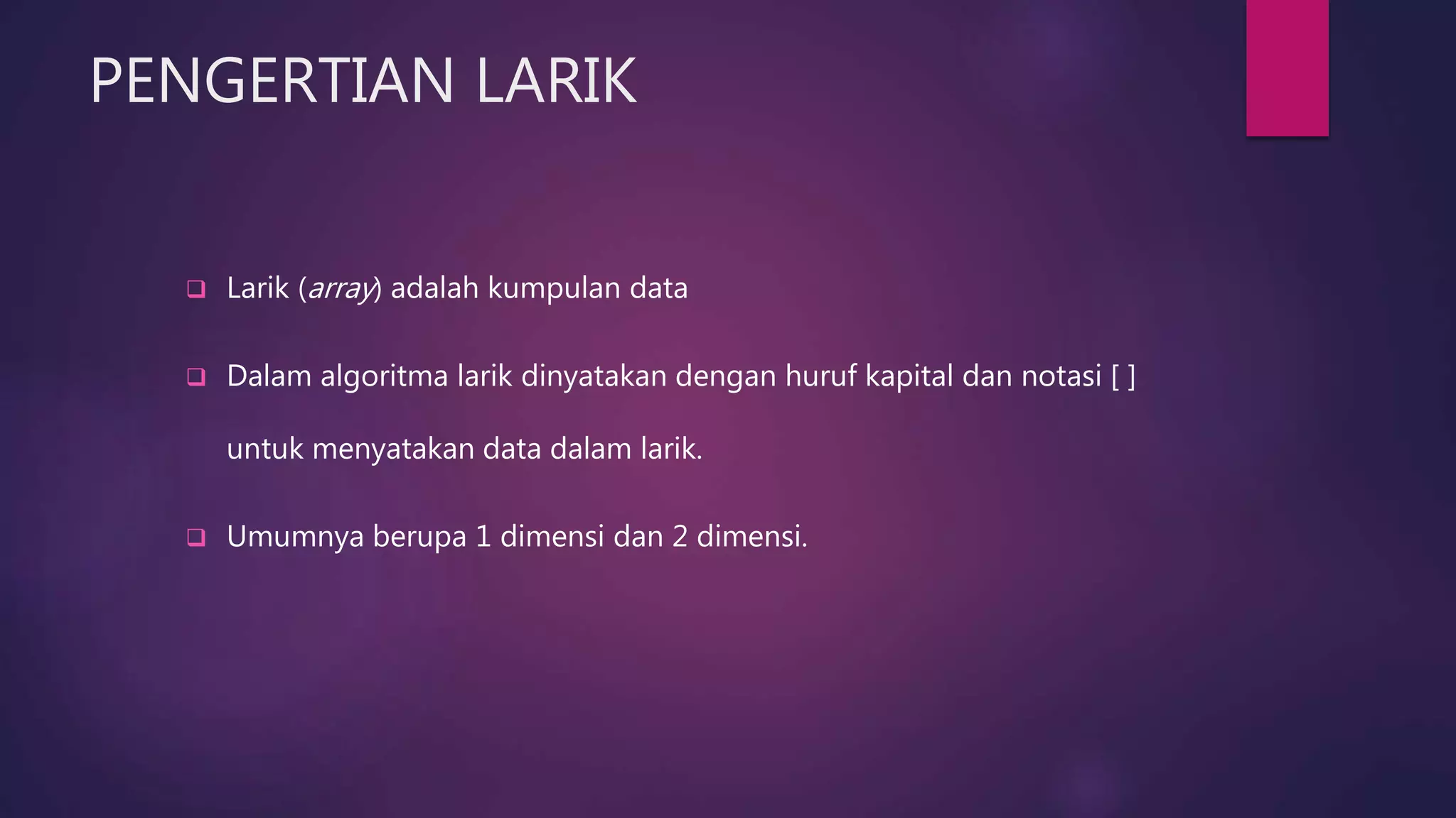 Operasi larik | PPTX