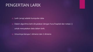 Operasi larik | PPTX