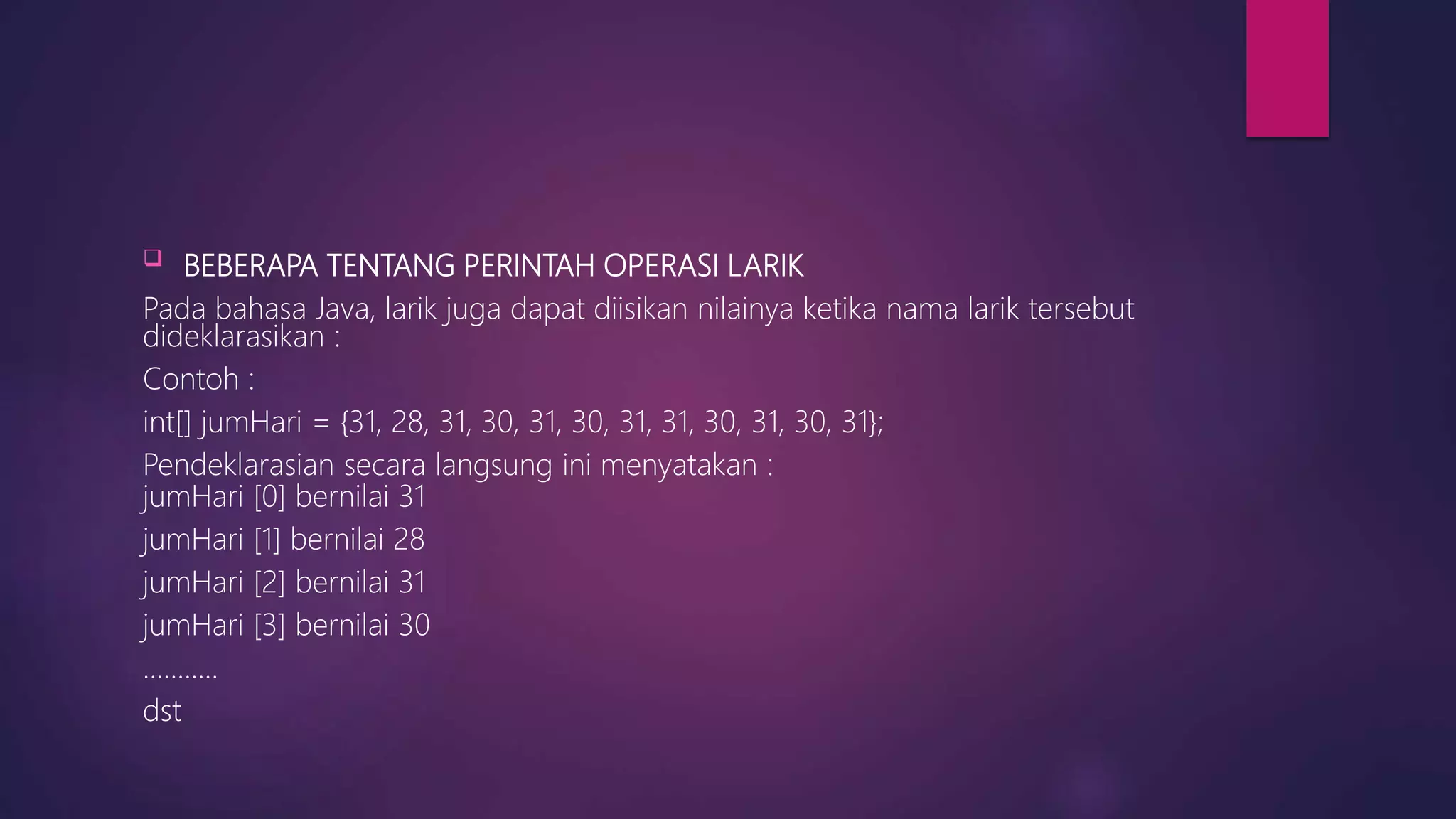 Operasi larik | PPTX