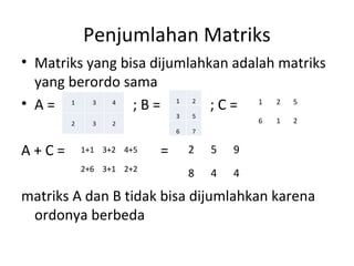 Operasi matriks | PPT