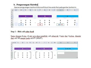 Materi kuliah Operasi Matriks menggunakan ms.XL.pptx
