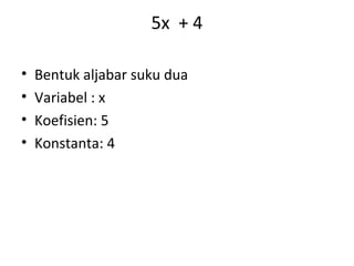Operasional bentuk aljabar | PPT