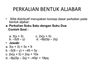 Operasional bentuk aljabar | PPT